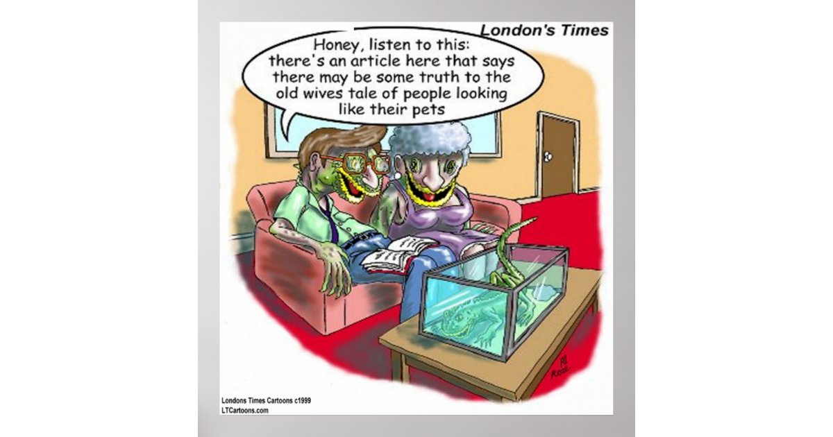 Reptile People Funny Cartoon Poster | Zazzle.nl