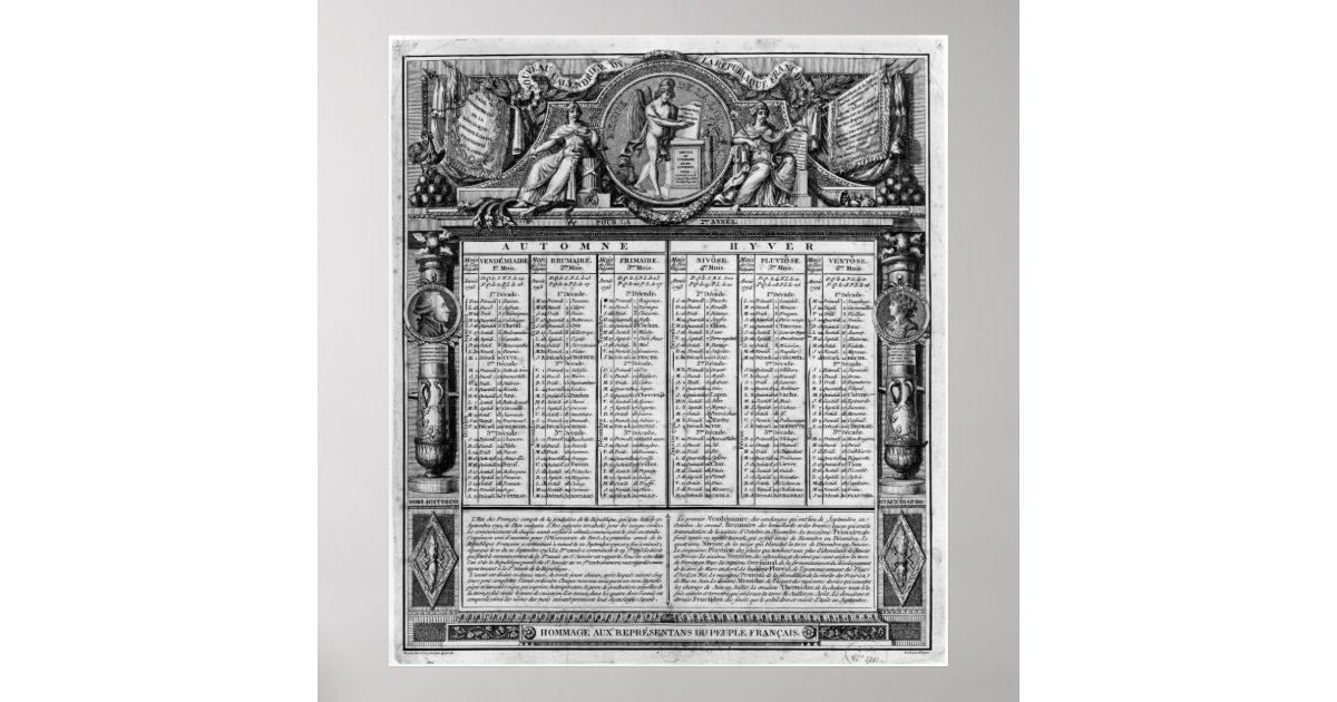 Republikeinse kalender, 22 september 1793 poster | Zazzle.nl