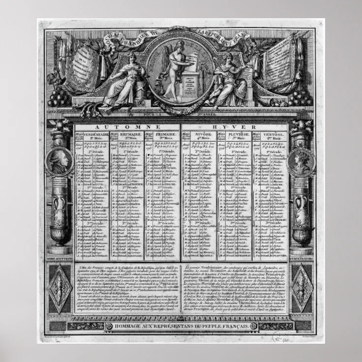 Republikeinse kalender, 22 september 1793 poster | Zazzle.nl