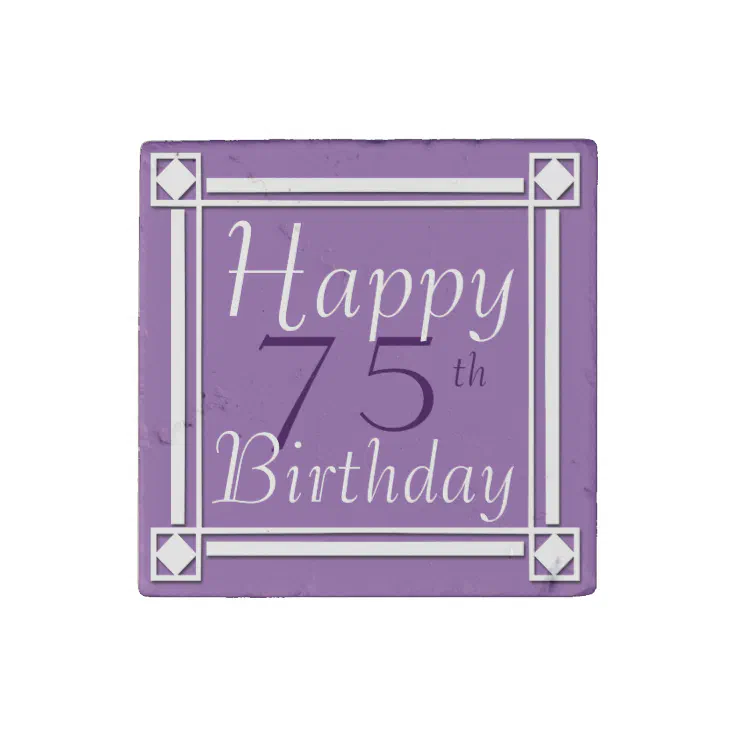 Retro Happy 75th Birthday Stone Magnet Stenen Magneet | Zazzle.nl