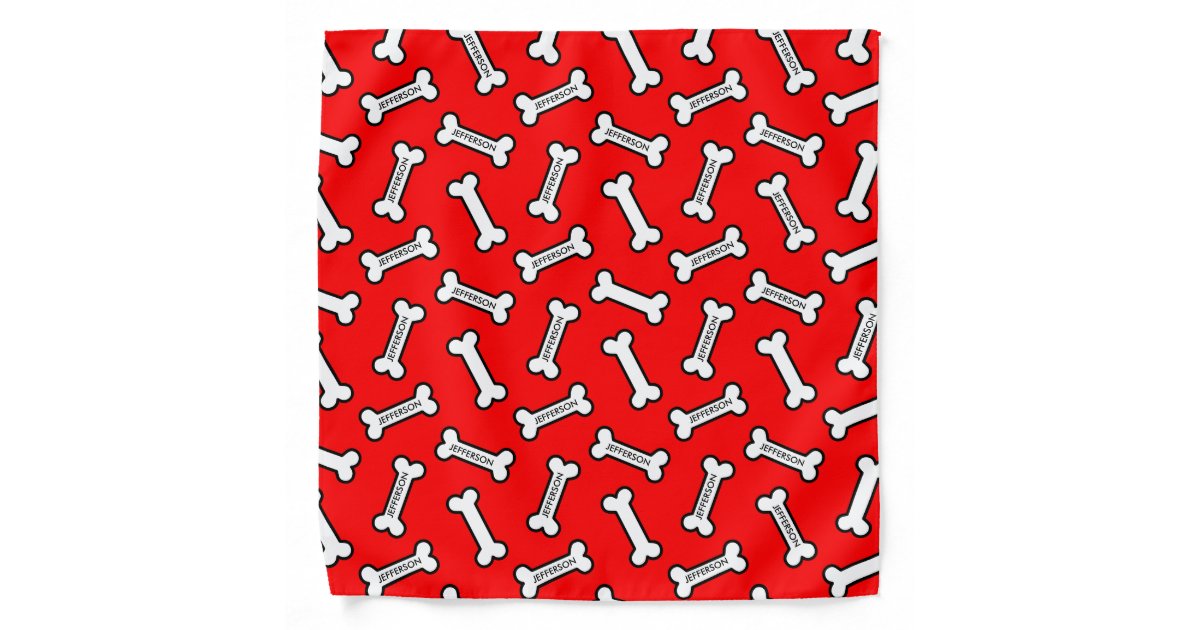 Rode en witte Botten Aangepaste naam Sjabloon Bandana | Zazzle.nl