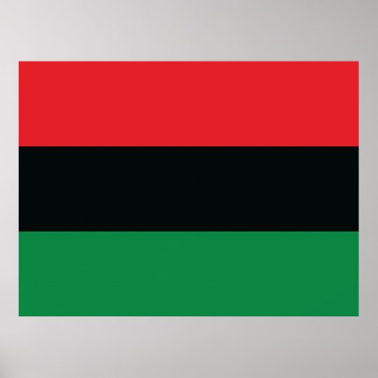 Rode, zwarte en groene vlag poster | Zazzle.nl