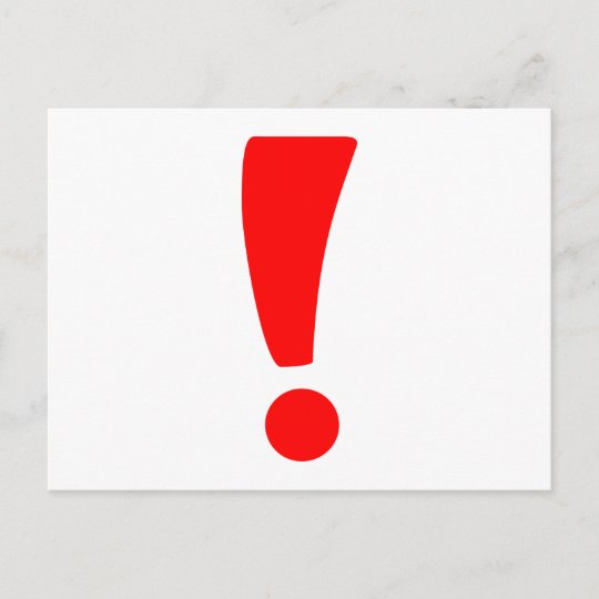 Rood uitroepteken briefkaart | Zazzle.nl