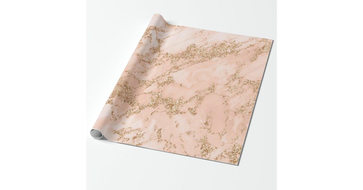 Roos goud glitter marmer abstract cadeaupapier | Zazzle.nl