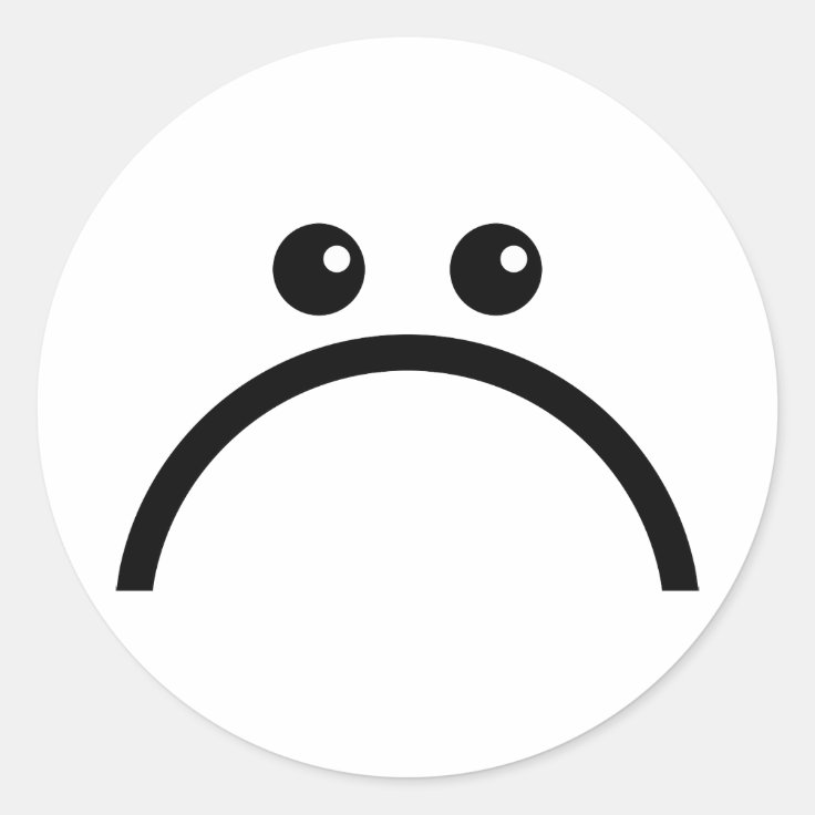 Sad Face Ronde Sticker | Zazzle.nl