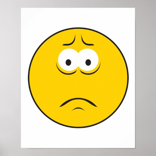Sad Frowning Face Poster | Zazzle.nl