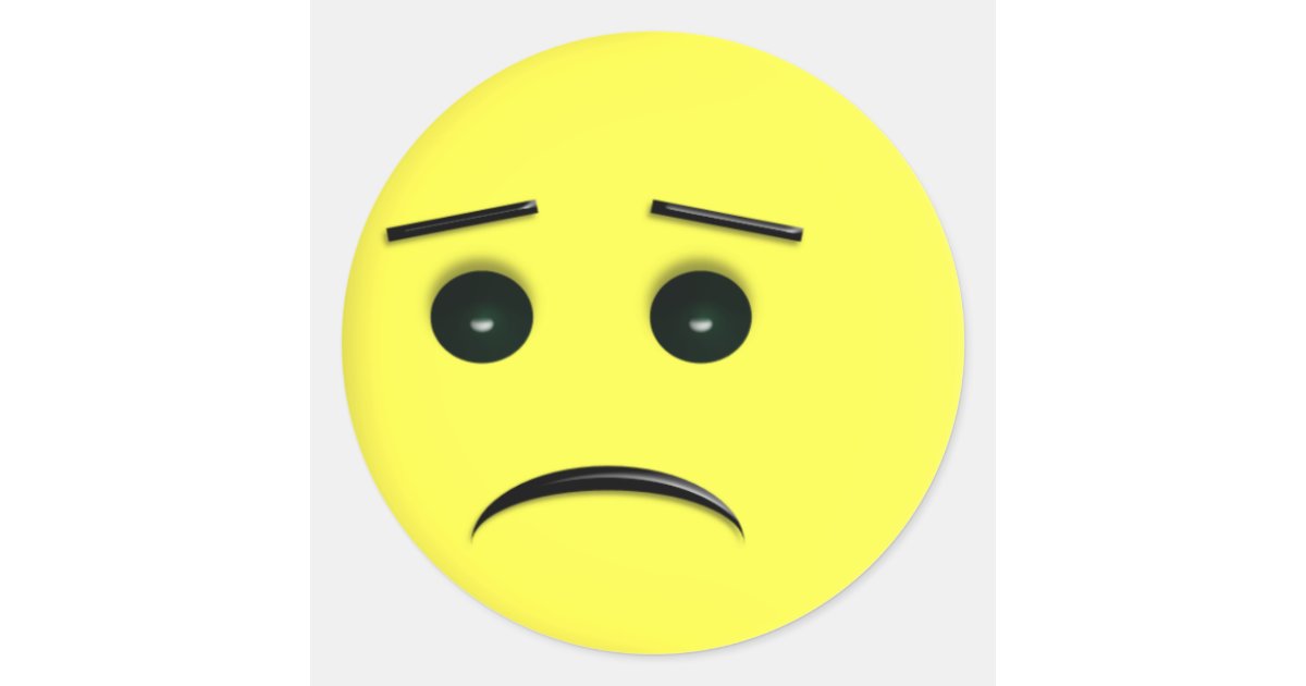 Sad Yellow Face Sicker Ronde Sticker | Zazzle.nl