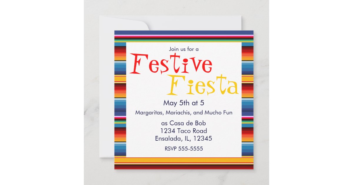Sarape Cinco de Mayo Invitation Kaart | Zazzle.nl