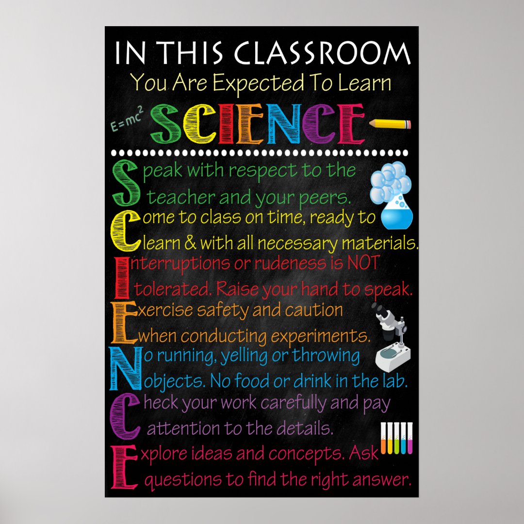 Science Classroom Rules Poster | Zazzle.nl