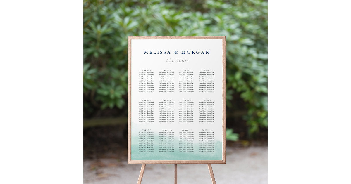 Seaglass Tides Wedding Seating Chart Poster | Zazzle.nl