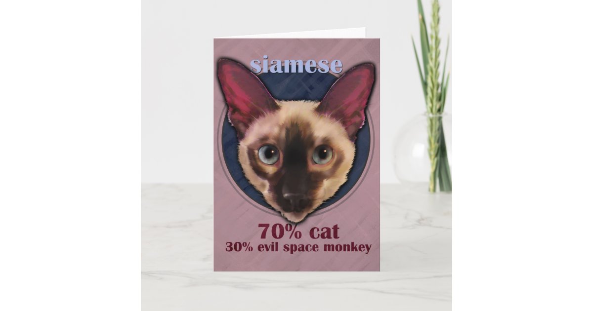 Siamese cat face card kaart | Zazzle.nl