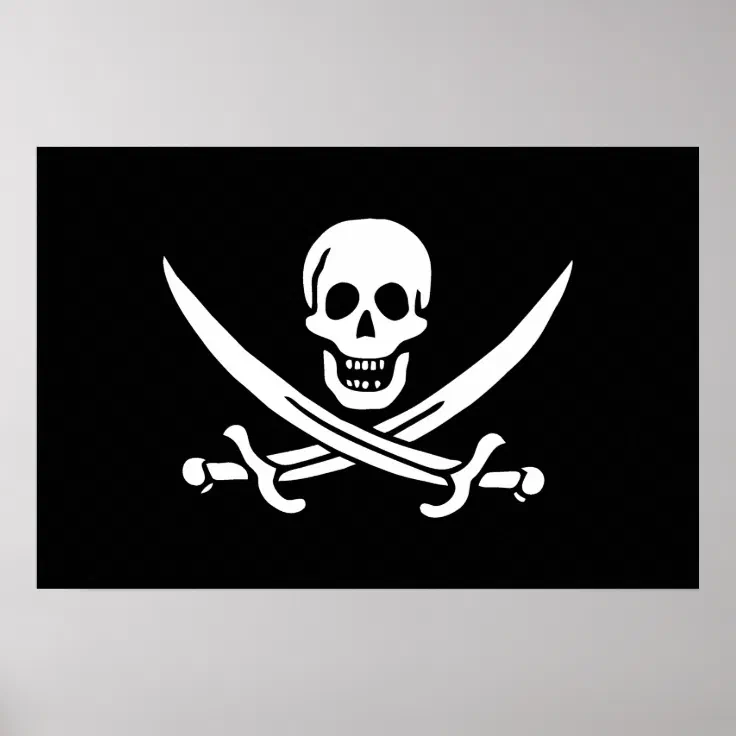 Skull & Swords Pirate vlag van Calico Jack Poster | Zazzle.nl