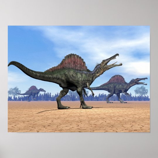 Spinosaurus dinosaurus wandeling - 3D rendering Poster | Zazzle.nl