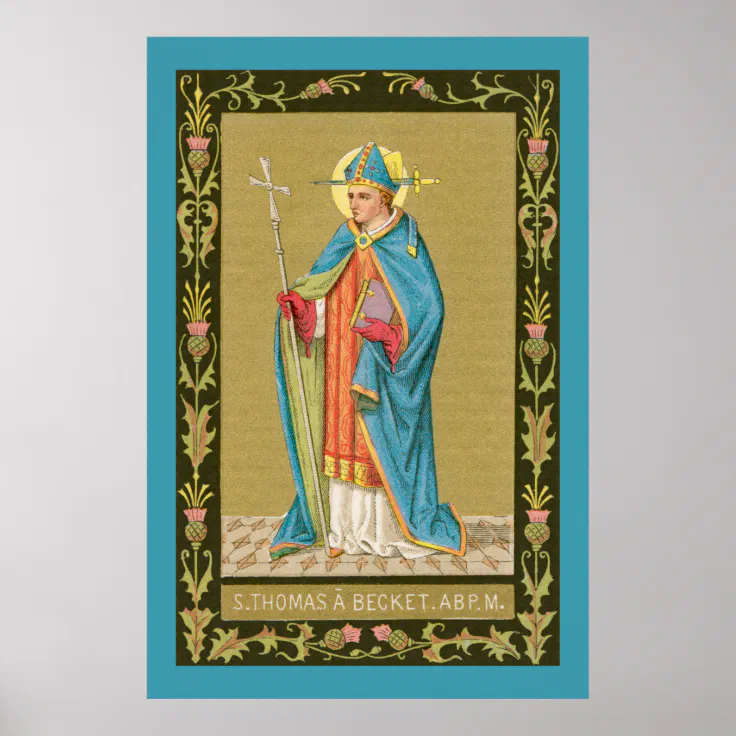 St. Thomas Becket met zwaard in Miter (P 005) Poster | Zazzle.nl