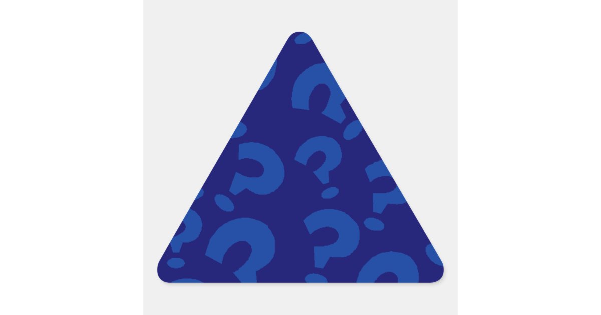 Sticker Briefpapier vraagteken Art Blue Driehoek | Zazzle.nl