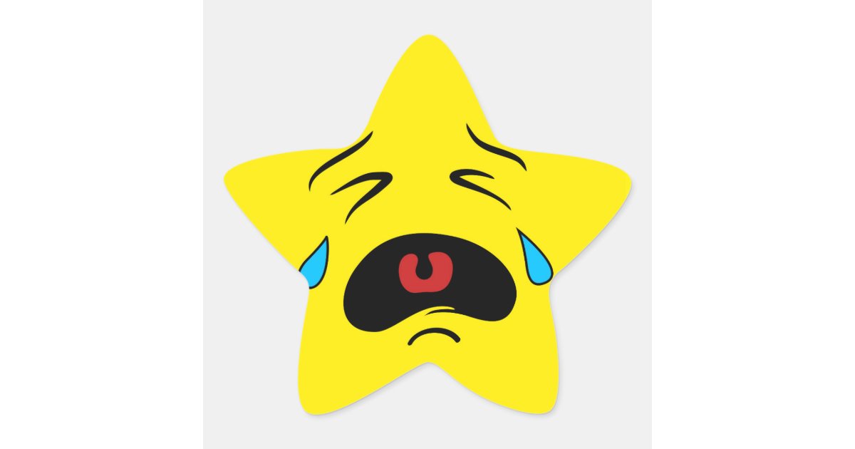 Super Sad Crying Face Emoji Ster Sticker | Zazzle.nl