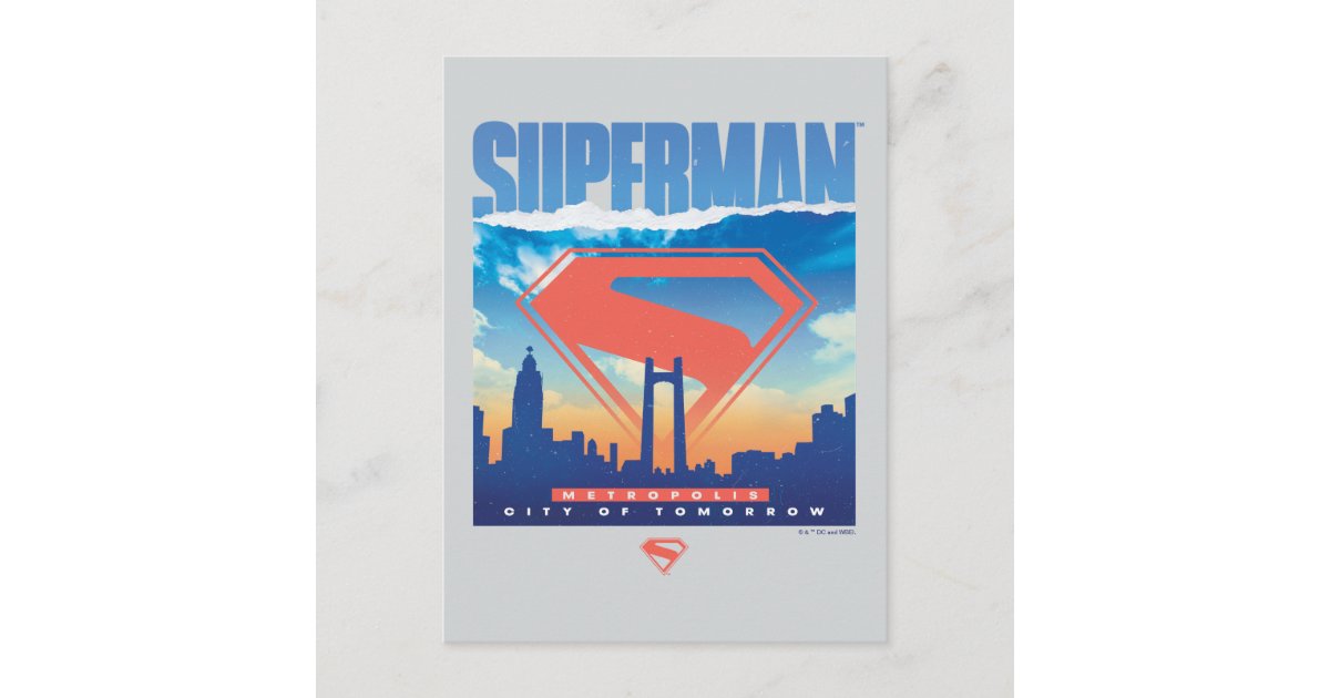 Superman Metropolis Skyline Briefkaart | Zazzle.nl