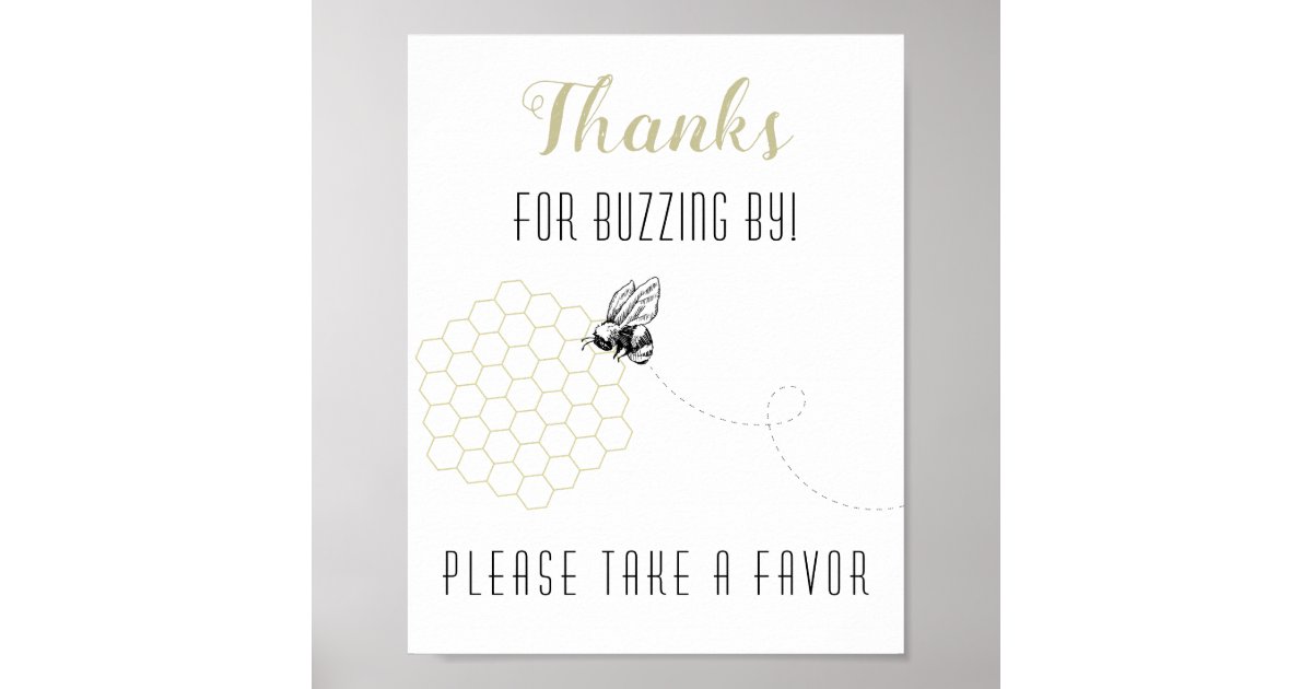 Sweet Honey Bee Party Decor Favor Sign Poster | Zazzle.nl