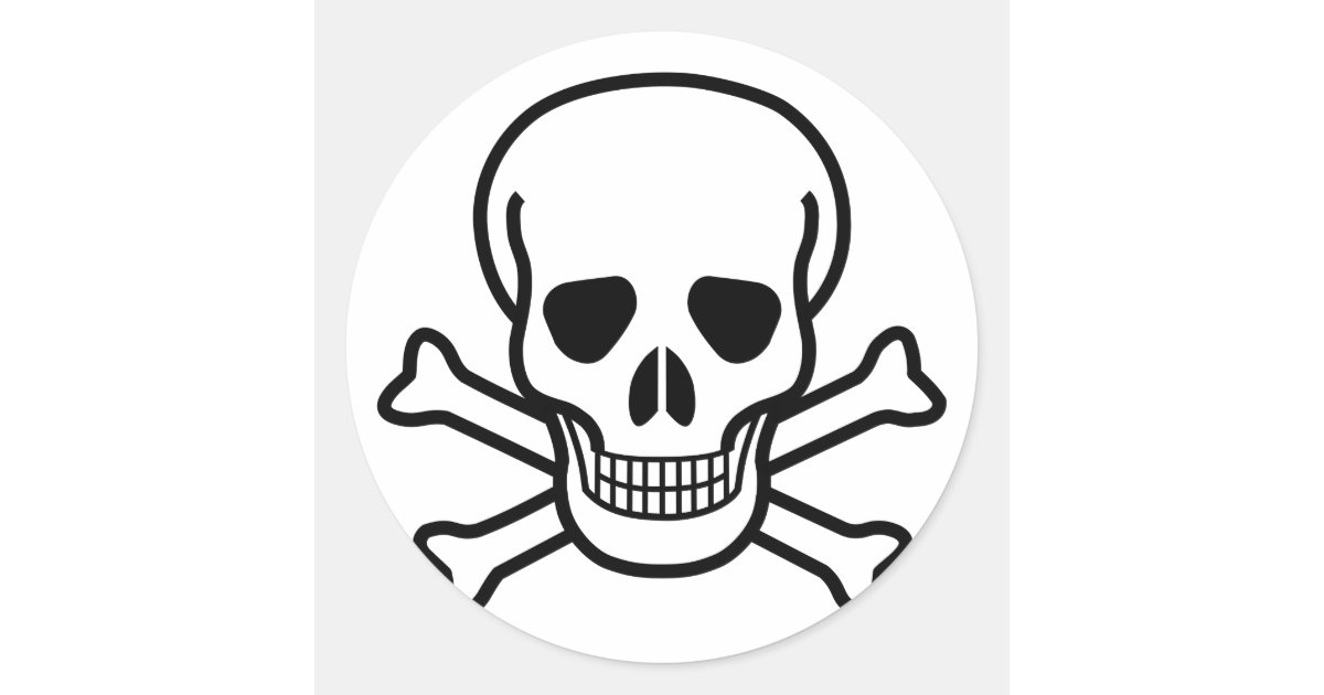 Symbool ter dood van de schedelbeenderen ronde sticker | Zazzle.nl