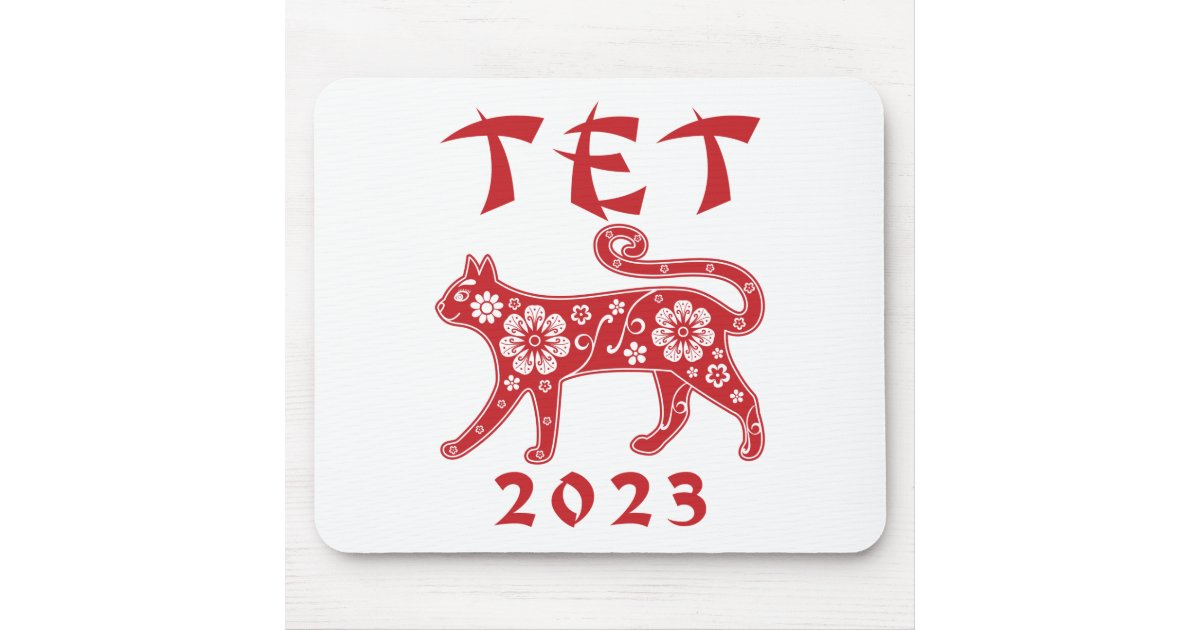 Tet 2023 Vietnamees nieuwjaar kat Muismat | Zazzle.nl