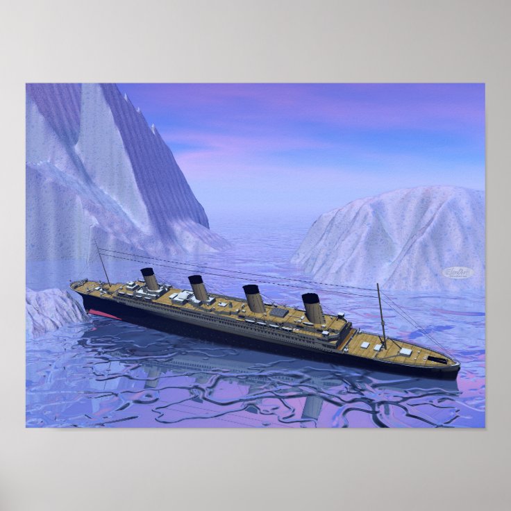 Titanic ship sinking - 3D rendering Poster | Zazzle.nl