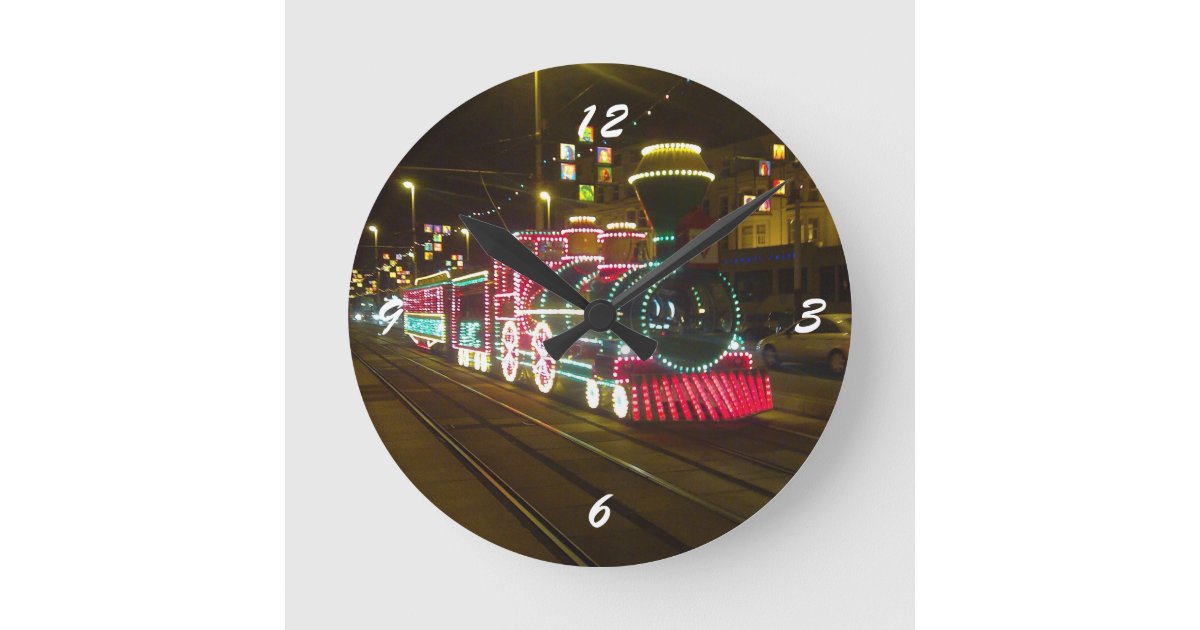 Tram Train - Blackpool Illuminations Clock Ronde Klok | Zazzle.nl
