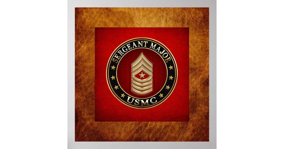 U.S. Marines: Sergeant-majoor (USMC SgtMaj) [3D] Poster | Zazzle.nl