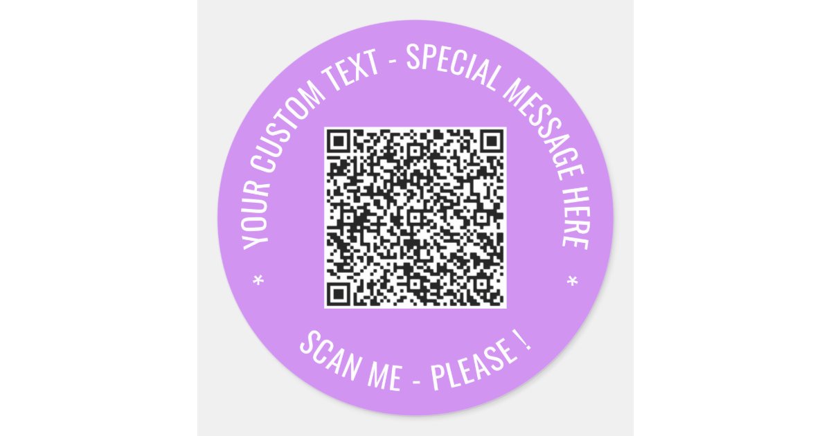 Uw QR Code Scan Info Aangepaste tekstkleuren Stick Ronde Sticker ...