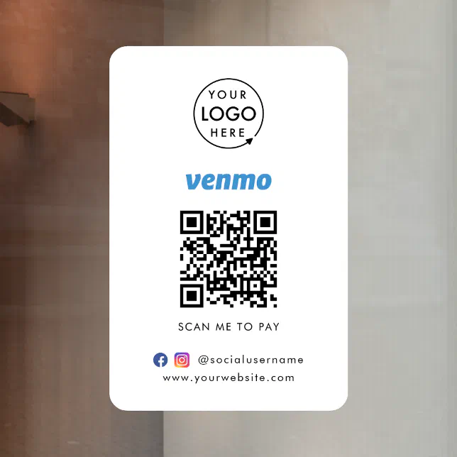 Venmo QR-code Betaling | Scannen naar zakelijke Lo Raamsticker | Zazzle.nl