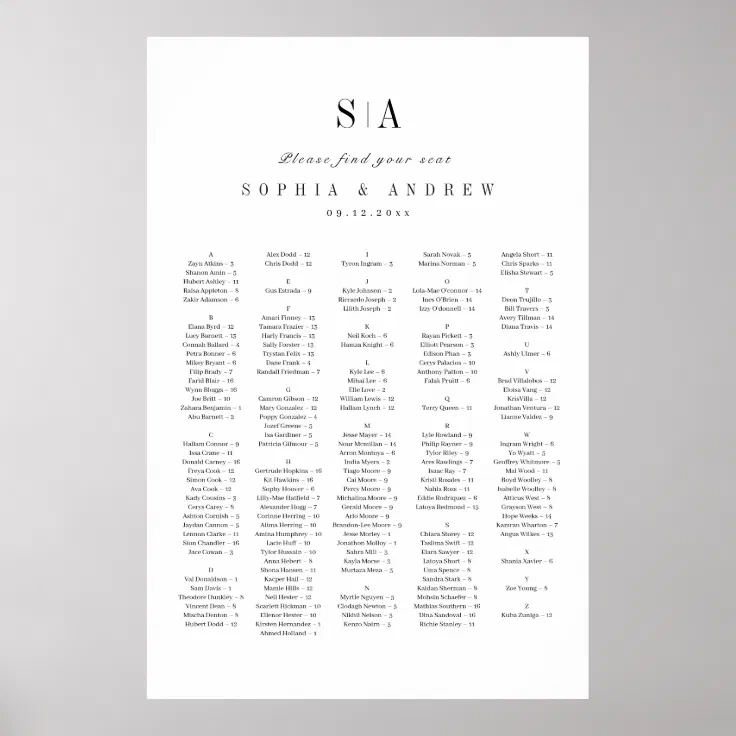 Verfijnde alfabetische monogram-diagrammen poster | Zazzle.nl