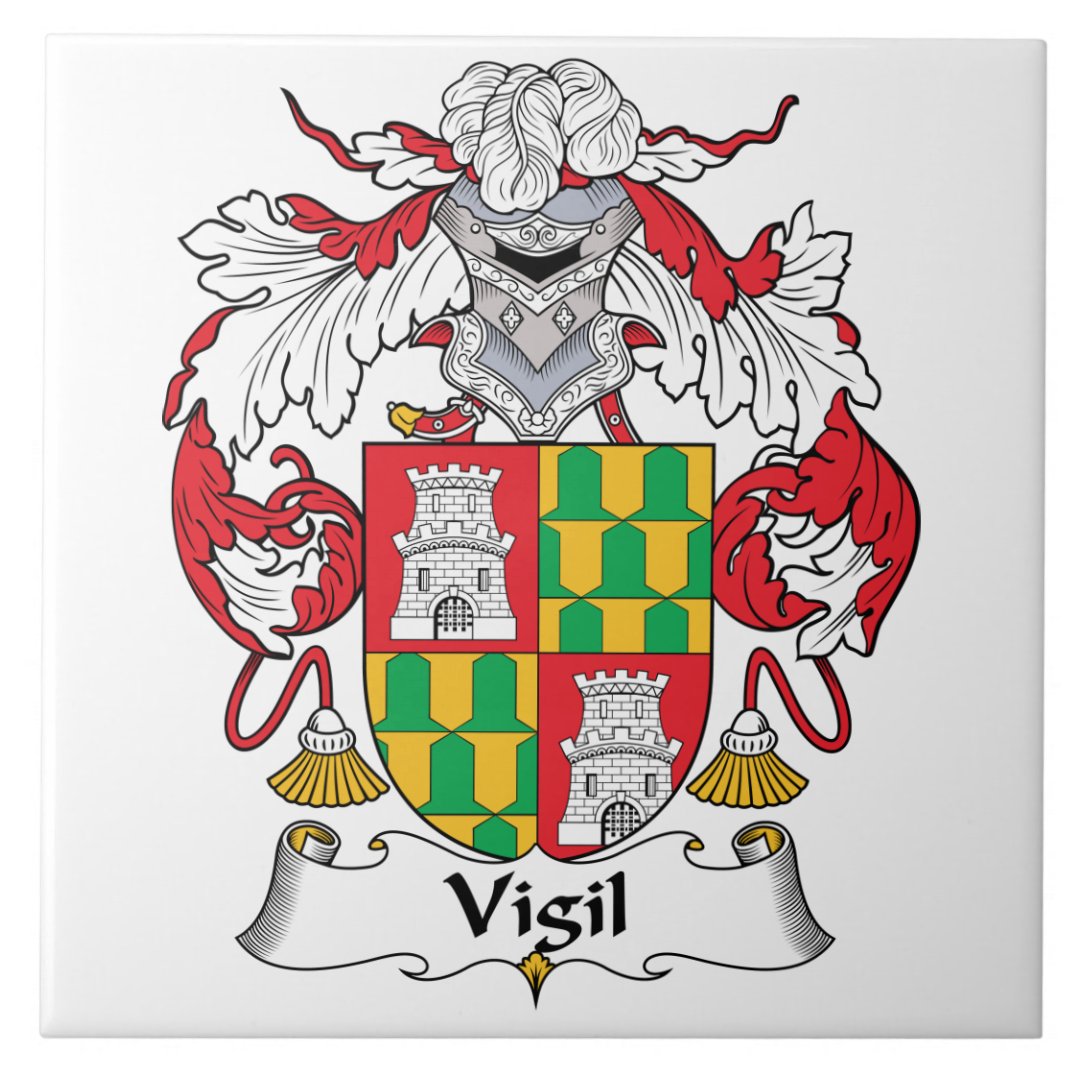 Vigil Family Crest Tegeltje | Zazzle.nl