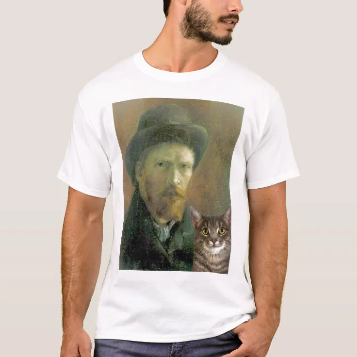 Vincent Van Gogh en zijn Tabby Cat T-shirt | Zazzle.nl