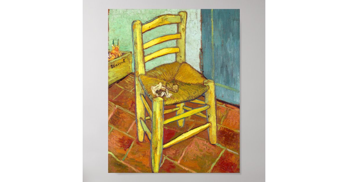 Vincent Van Gogh-stoel met pijpleiding Poster | Zazzle.nl