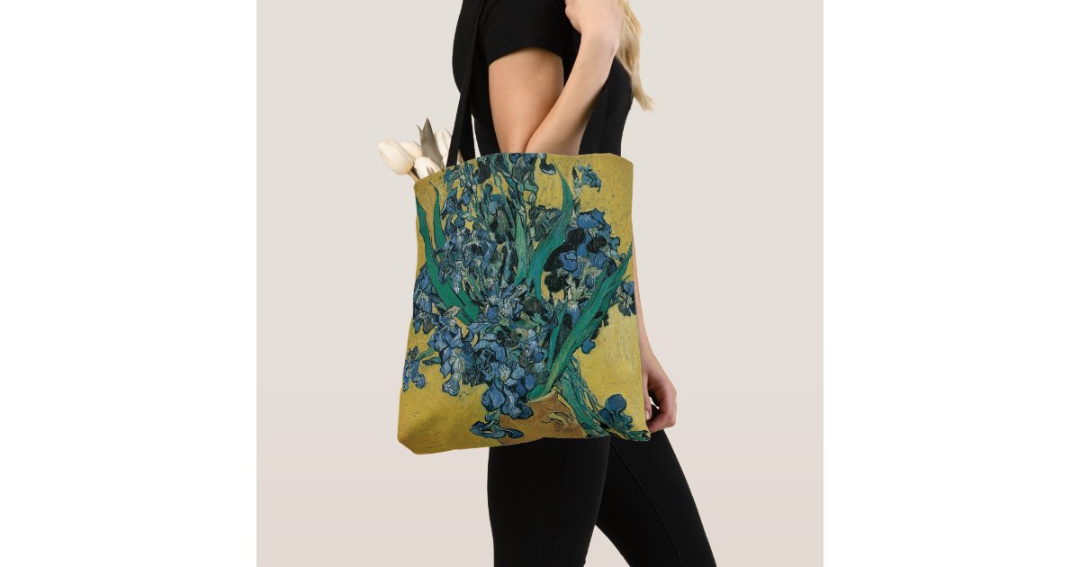 Vincent van Gogh - Vaas met irissen Gele achtergro Tote Bag | Zazzle.nl