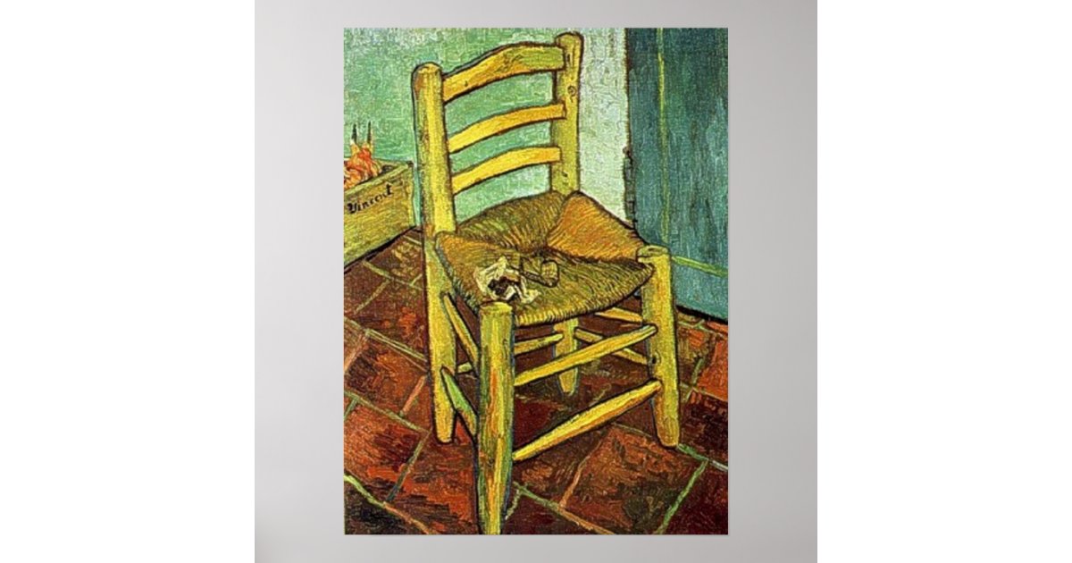 Vincent Van Gogh - Vincent's stoel met zijn pijp Poster | Zazzle.nl