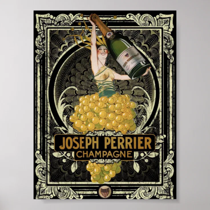 Vintage Perrier Champagne Poster | Zazzle.nl