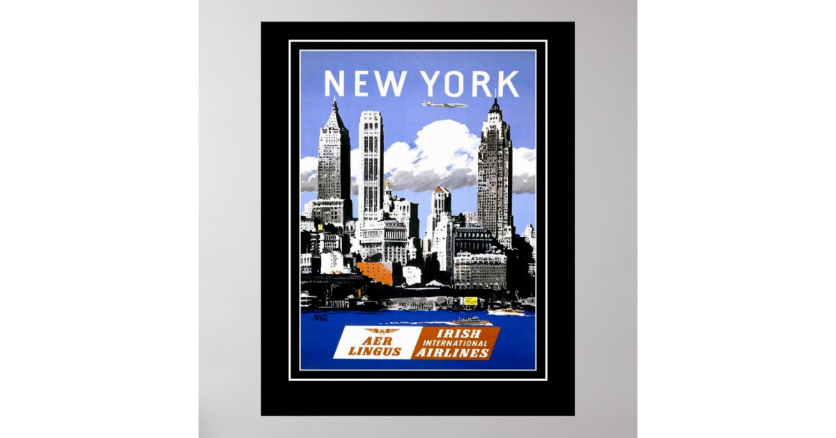 Vintage Travel Poster New York City Grootte | Zazzle.nl