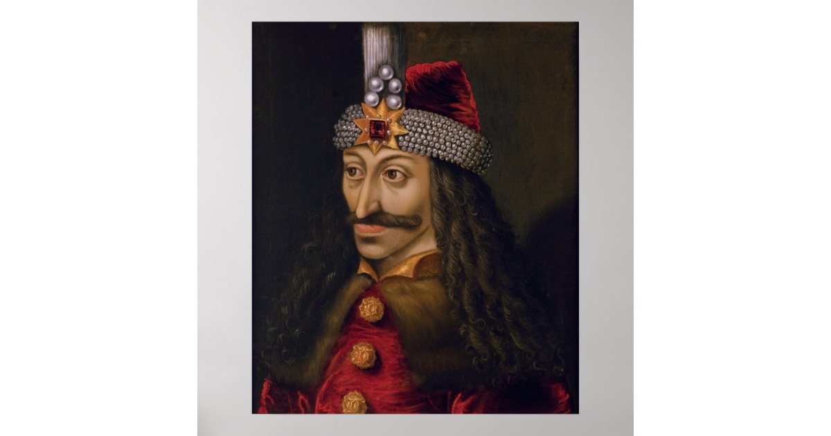 Vlad tepes Impaler Voivode portret Dracula histori Poster | Zazzle.nl