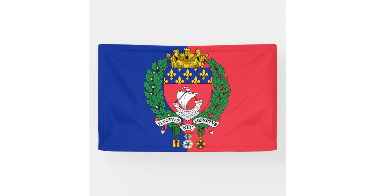 Vlag van Parijs (Frankrijk) Spandoek | Zazzle.nl