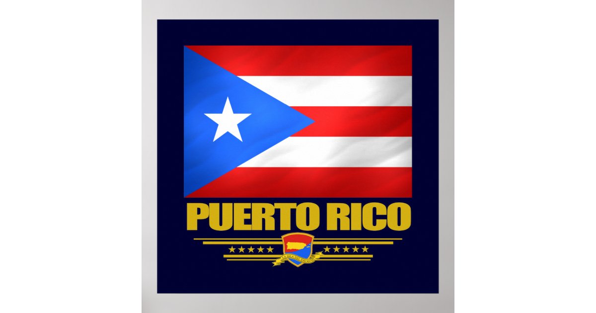 Vlag van Puerto Rico Poster | Zazzle.nl