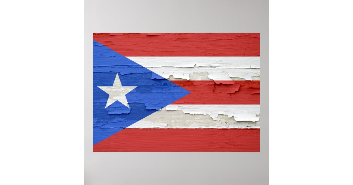 Vlag van Puerto Rico Weathered Poster | Zazzle.nl