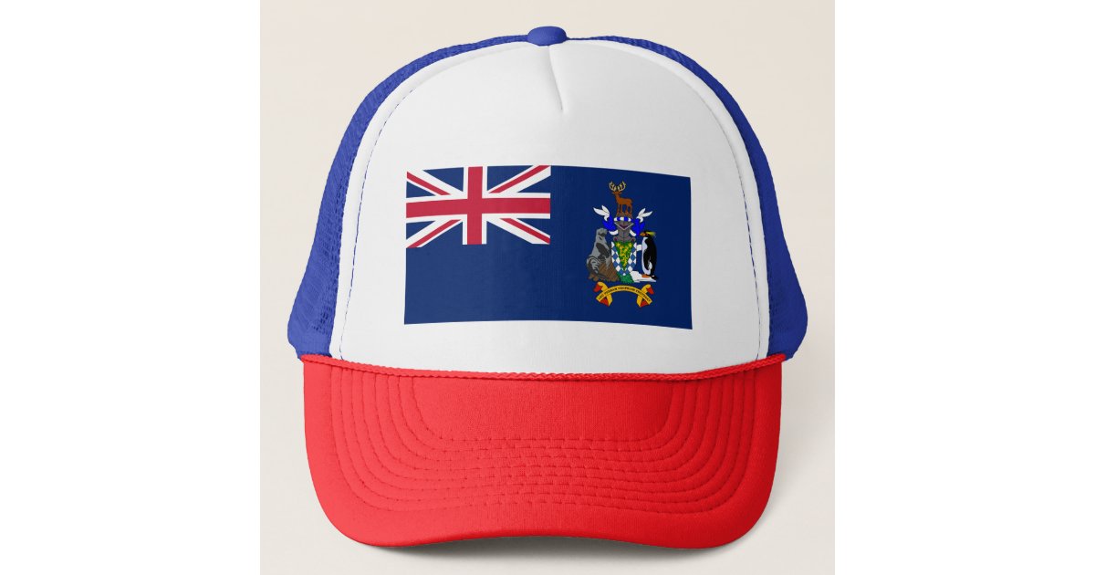 Vlag van Zuid-Georgia en de Zuidelijke Sandwicheil Trucker Pet | Zazzle.nl