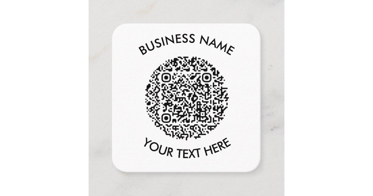 Voeg uw eigen ronde QR Code Scan Minimal Simple to Vierkante Visitekaartje | Zazzle.nl