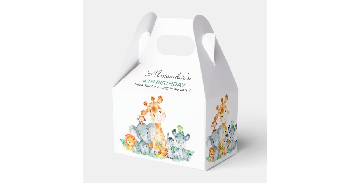 Waterverf Cute Safari Oerwouden Birthday Bedankdoosjes | Zazzle.nl