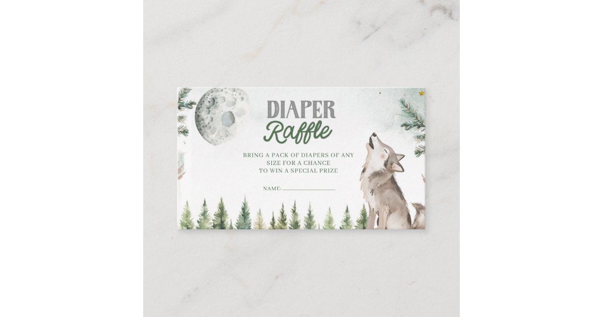 Welkom bij The Pack Forest Wolf Diaper Raffle Informatiekaartje | Zazzle.nl