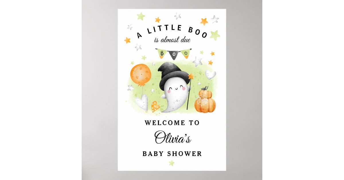 Welkomstteken van Halloween Little Boo Baby shower Poster | Zazzle.nl