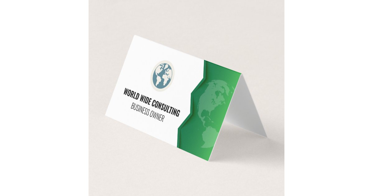 Wereldbol pictogram | Groene Aarde Visitekaartje | Zazzle.nl