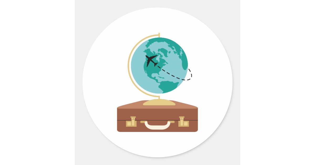 Wereldbol reizen ronde sticker | Zazzle.nl