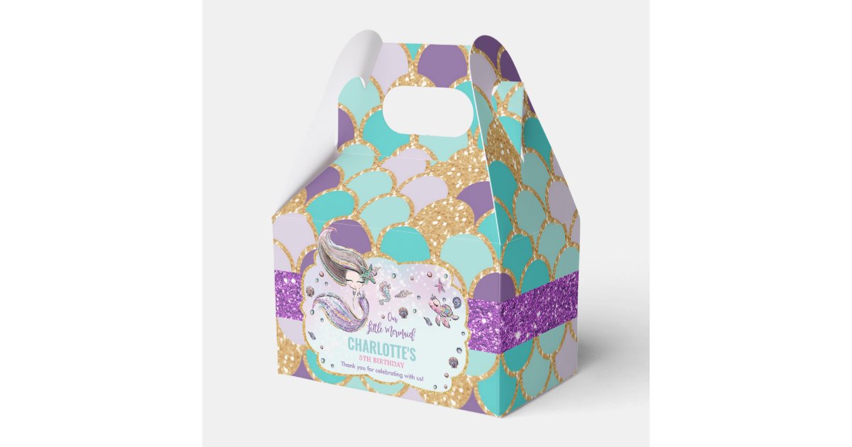 Whimsical Cute Mermaid Birthday Party Dank u Bedankdoosjes | Zazzle.nl