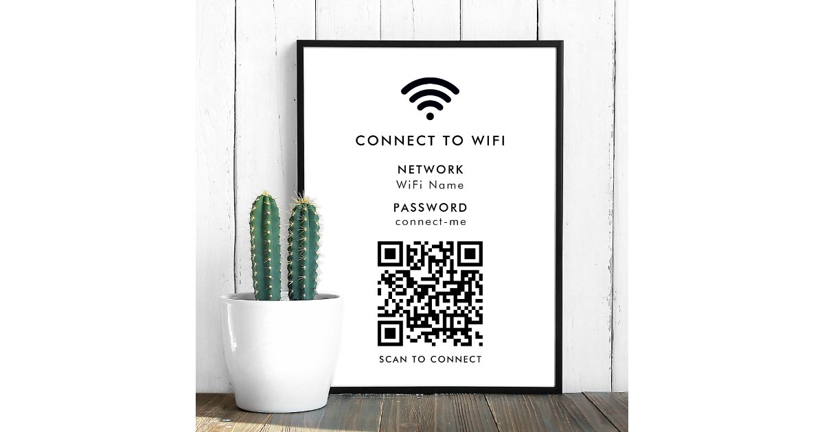 WiFi-netwerk | QR-code internetscan om verbinding Poster | Zazzle.nl